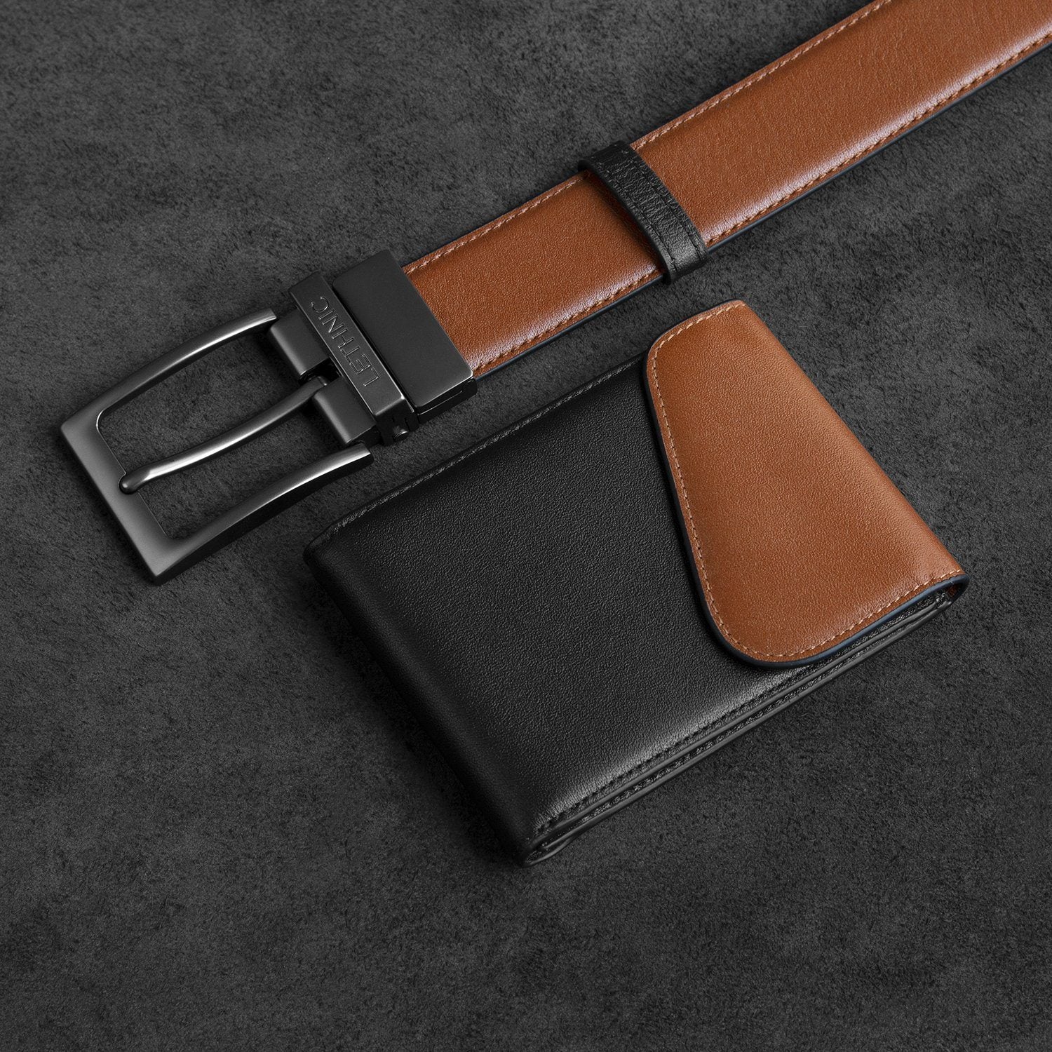 Combo Ví Freedom - Thắt Lưng Nam Da Thật Đầu Xoay